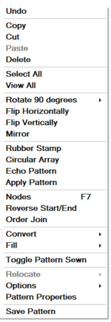 Pattern Right-Click Menu