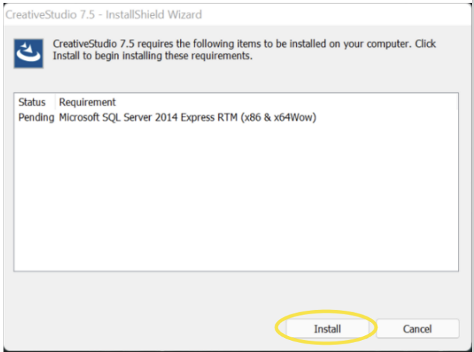 CreativeStudio 7.5.4 (SAM) Installation Instructions